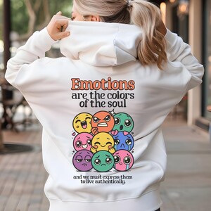 Emojis Emotions Unisex Hoodie, Mental Health Sweatshirt, Gift for Her ...