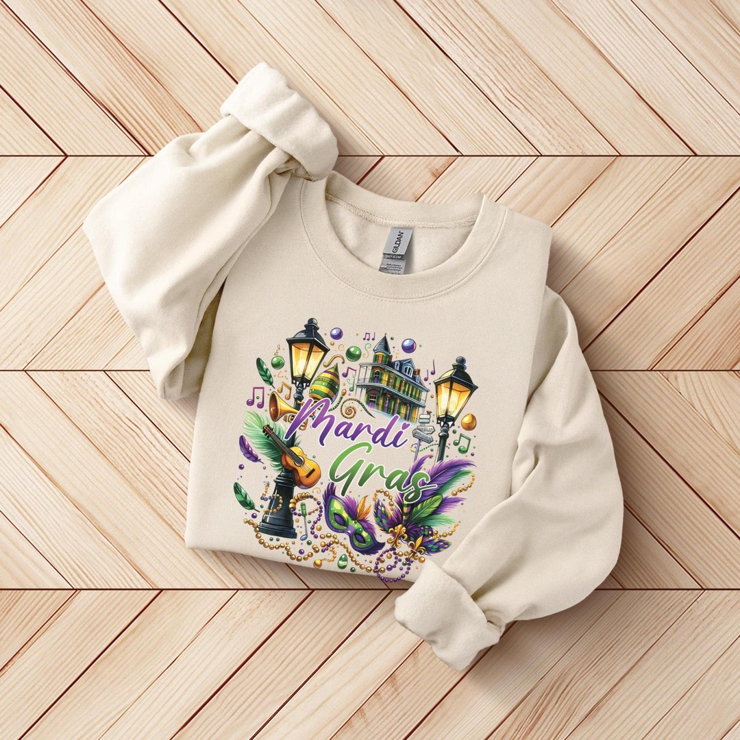Mardi Gras Magical Atmosphere Sweater, New Orleans Carnival, Mardi Gras ...