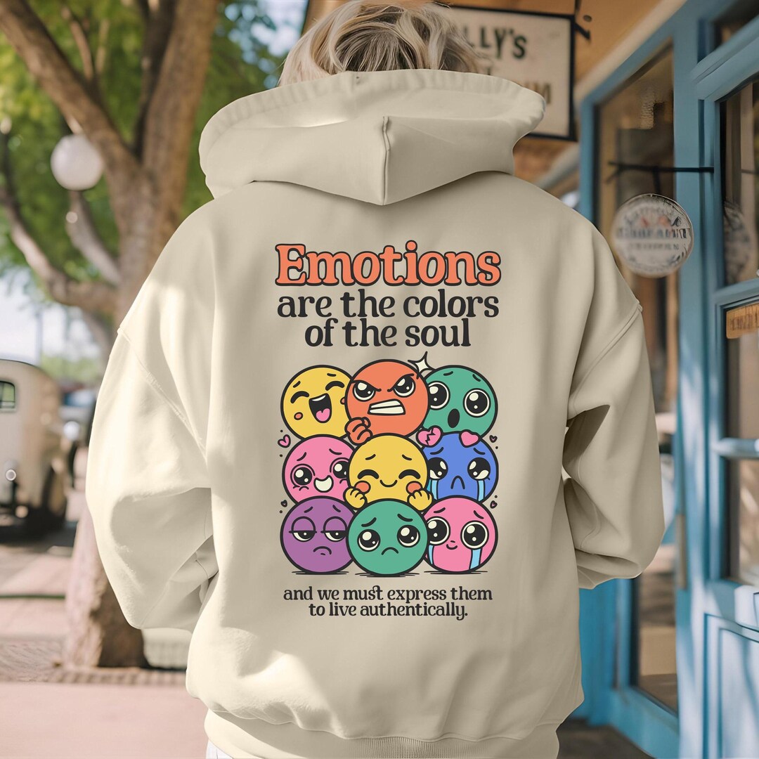 Emojis Emotions Unisex Hoodie, Mental Health Sweatshirt, Gift for Her ...