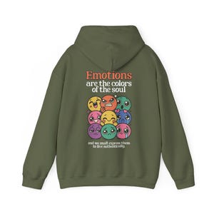 Emojis Emotions Unisex Hoodie, Mental Health Sweatshirt, Gift for Her ...