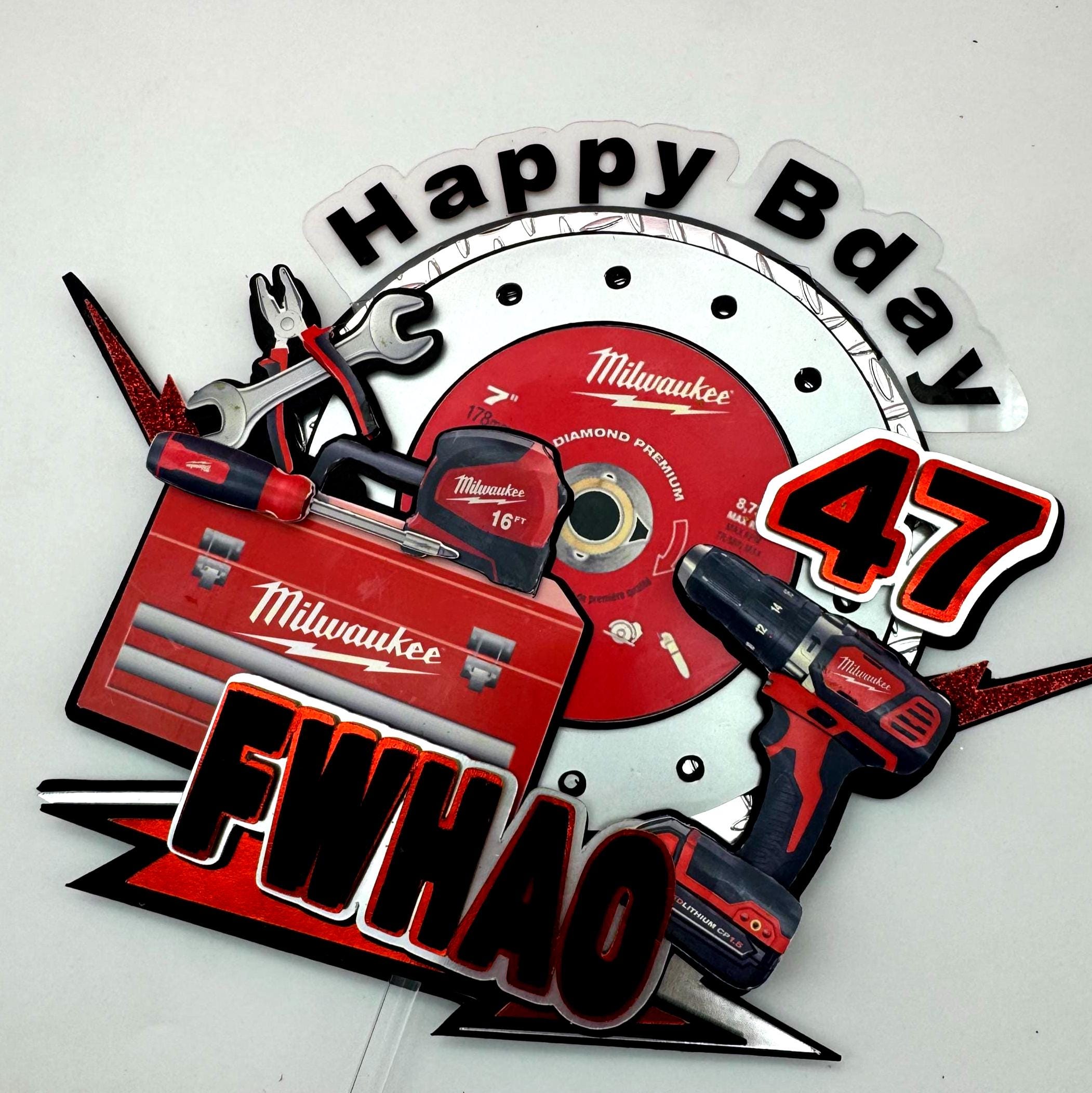 Tools Cake Topper , Father's Day Cake Topper, Milwaukee Cake Topper ...