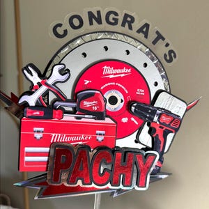 Tools Cake Topper: Father's Day, Craftsman Theme, Milwaukee Works , Dad ...