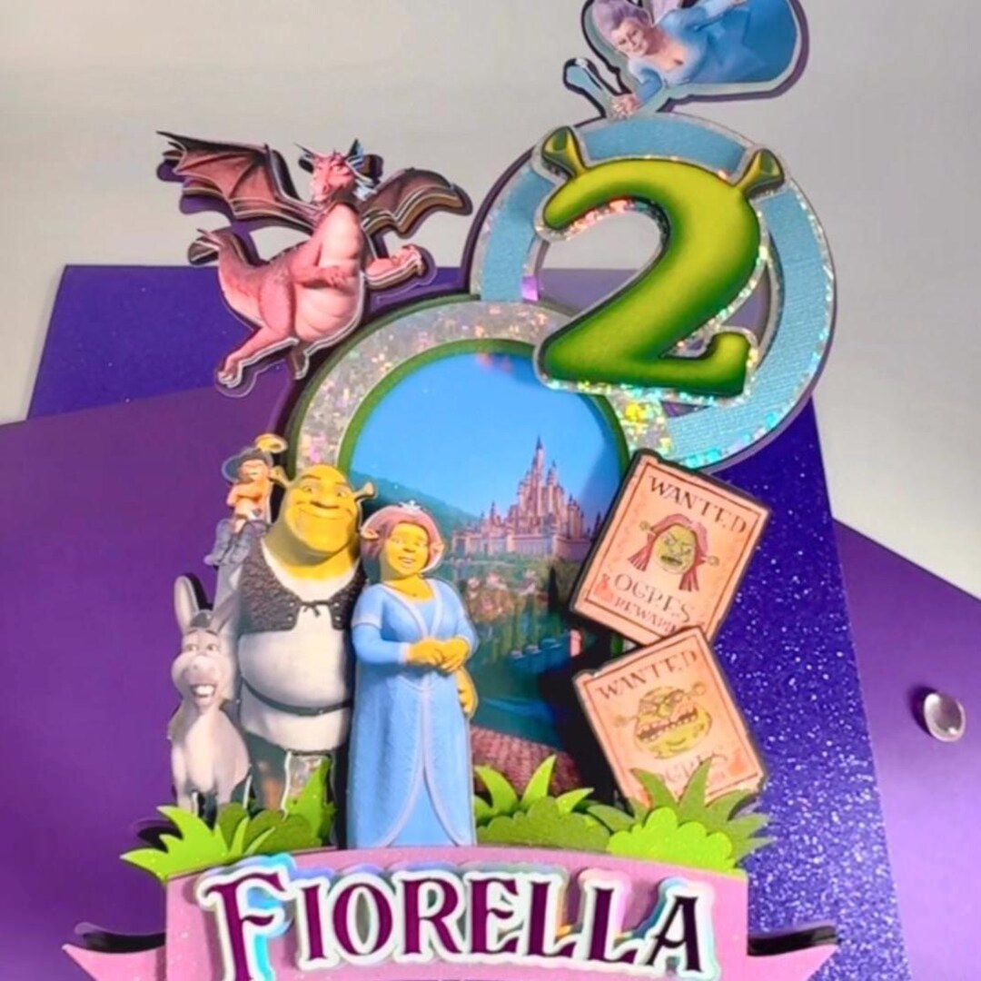 Shrek Cake Topper, Green Monster Cake Topper, Happily Ever Aftercake ...