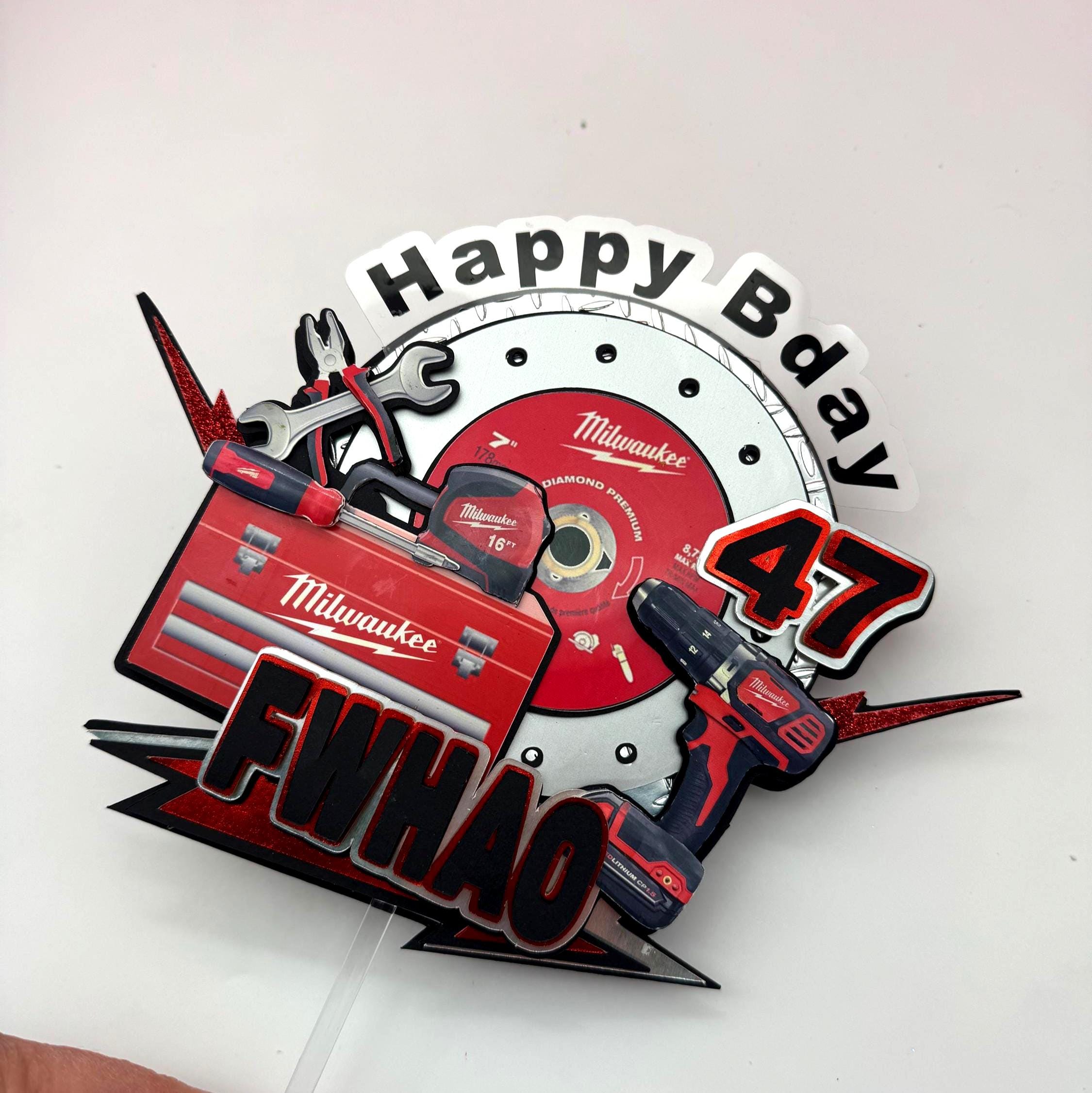 Tools Cake Topper , Father's Day Cake Topper, Milwaukee Cake Topper ...