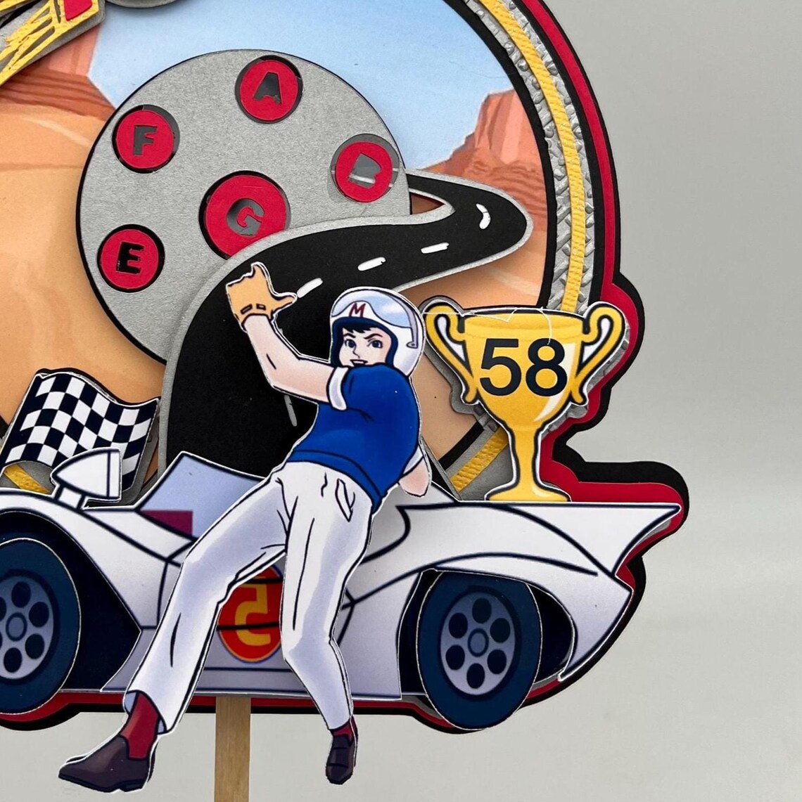 Speed Racer Topper, Cars Topper, Meteoro , Racer Cars, - Etsy