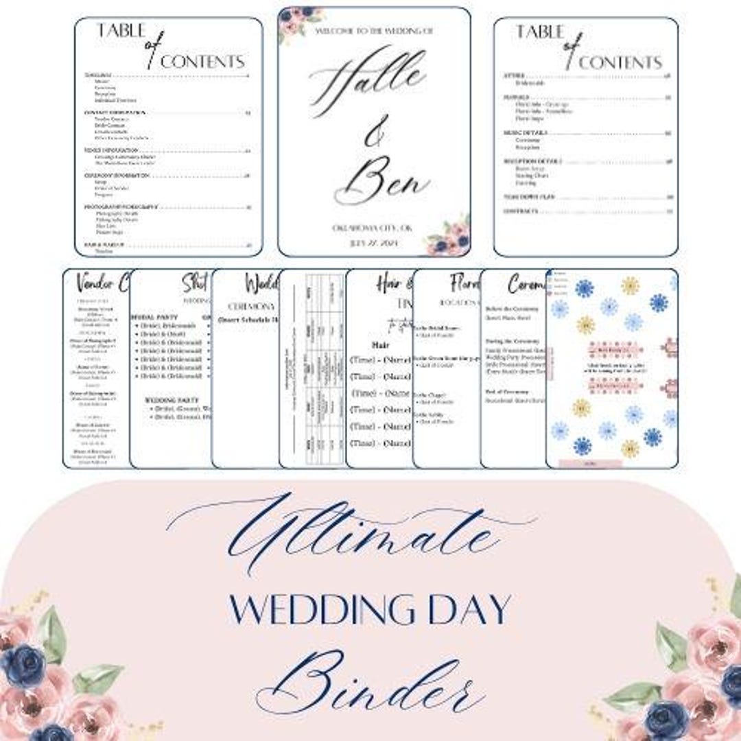 Ultimate Wedding Day Binder Template - Etsy