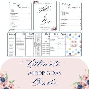 Ultimate Wedding Day Binder Template - Etsy
