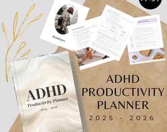ADHD Productivity Planner Printable, Time Management Tracker, Cognitive ...