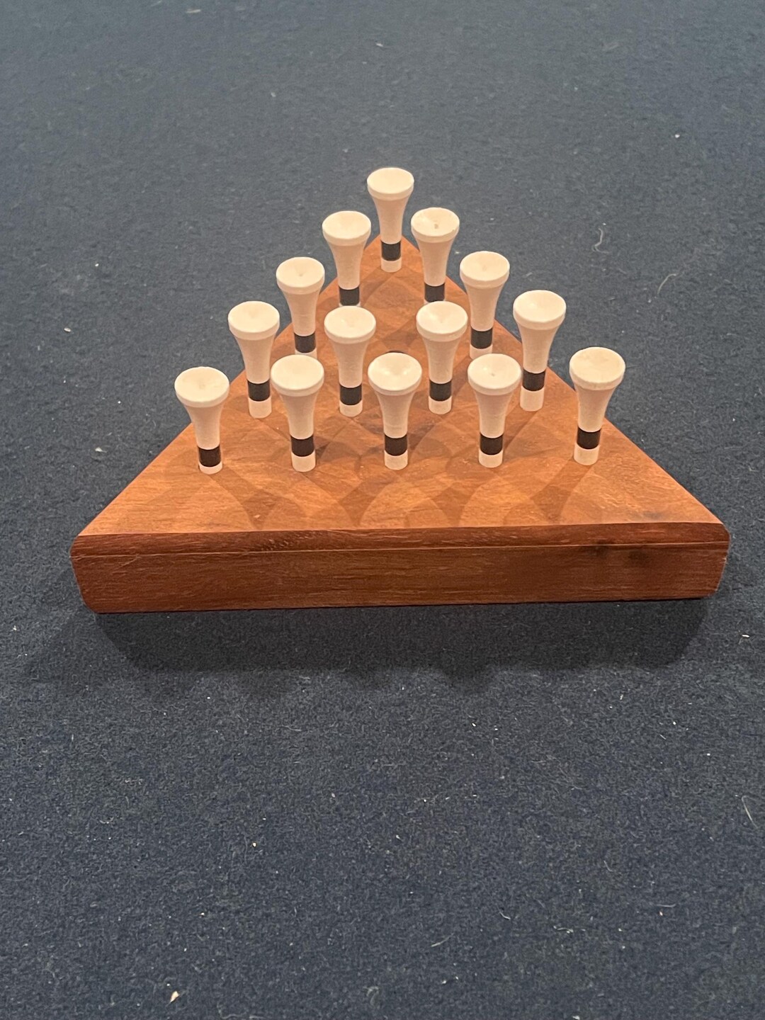 Triangle Golf Tee Puzzle – Solid Walnut | Handmade Brain Teaser Game ...
