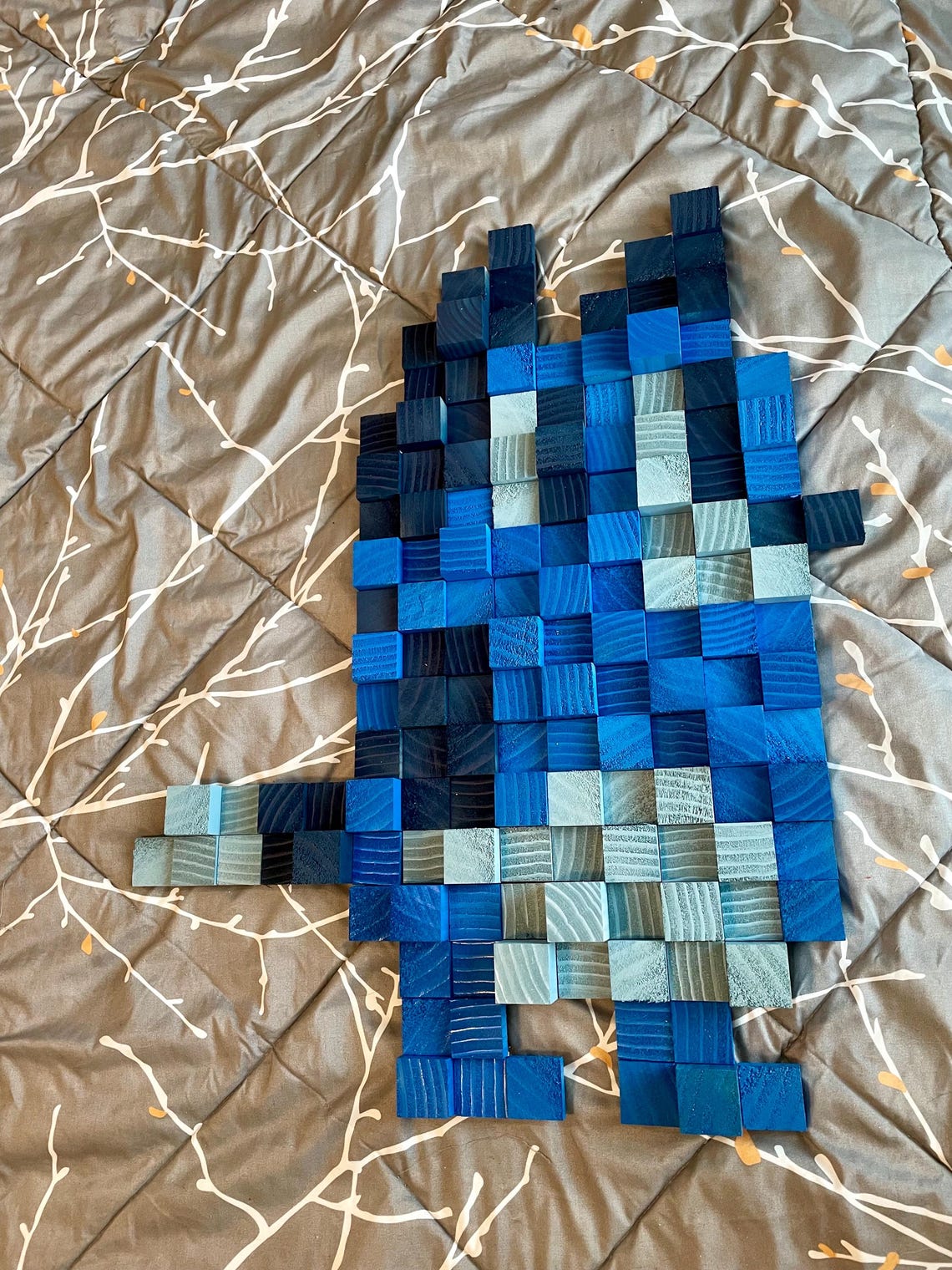 Handgefertigtes Holzbild Bluey Pixel Art | 24x27 | Lustige Cartoon ...