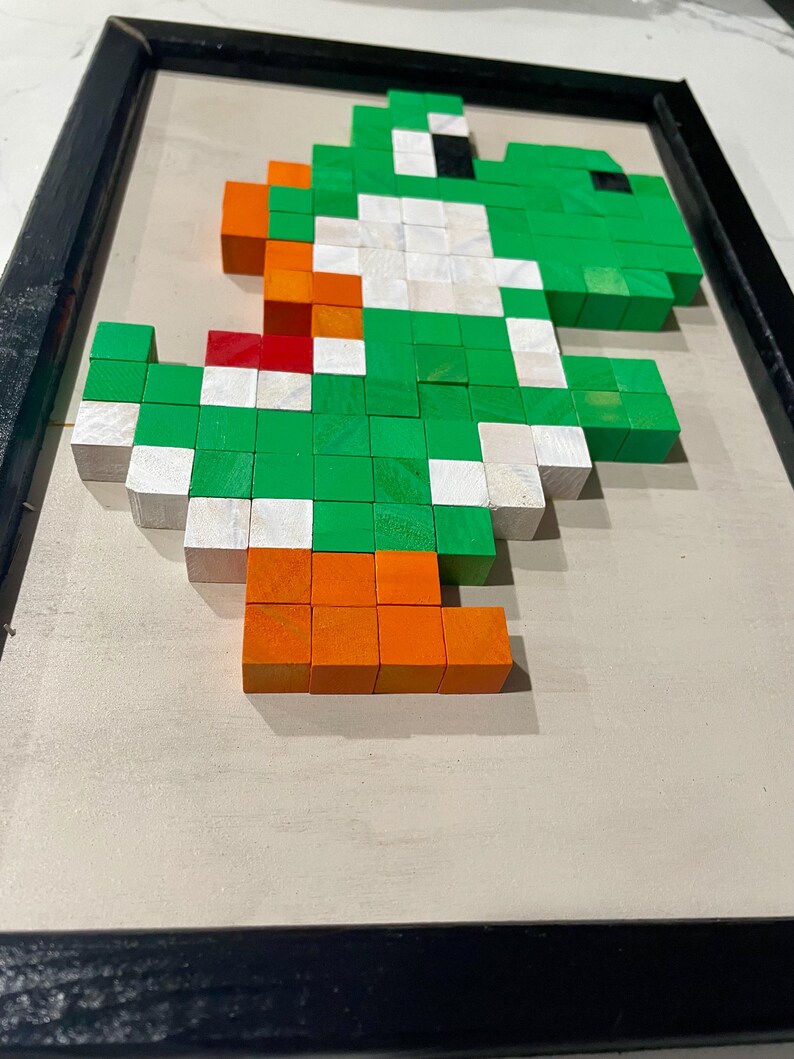 Framed Yoshi Pixel Art - Etsy