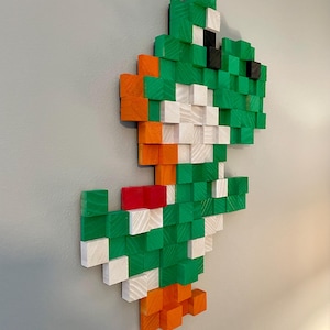 Handmade Wood Pixel Art Yoshi | 20x26 | Retro Video Game Art - Etsy