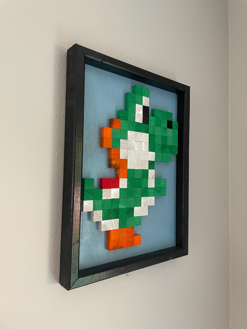Framed Yoshi Pixel Art - Etsy
