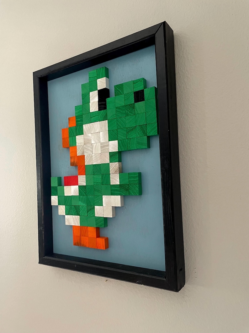 Framed Yoshi Pixel Art - Etsy