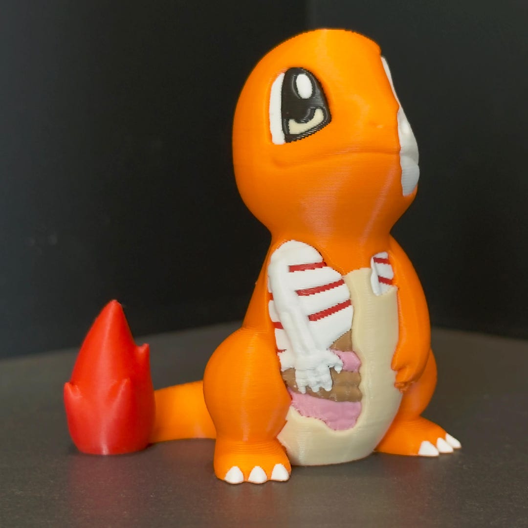 Spooky Charmander Skeleton Figurine | Pokémon Halloween Decor | 3D ...