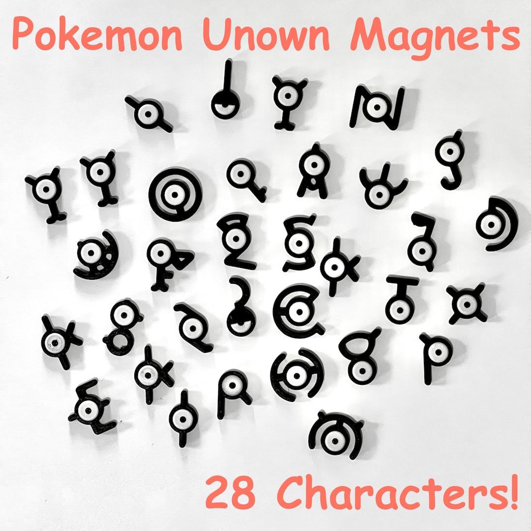 Unown Alphabet Magnet Set - Personalized Pokémon Letter Sets for Fridge ...