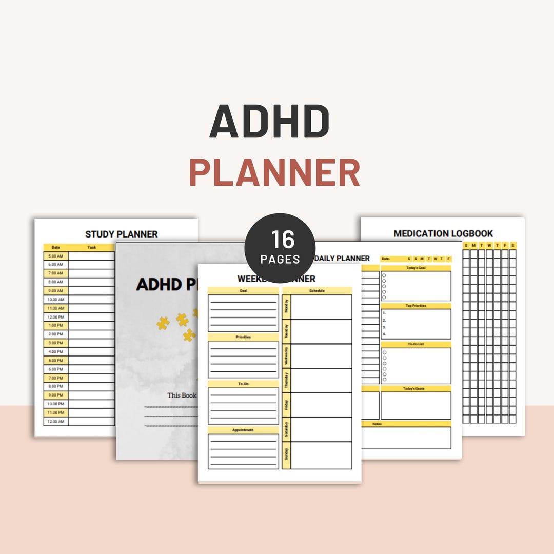 ADHD Planner - Printable Daily & Weekly Organizer for Neurodivergent ...