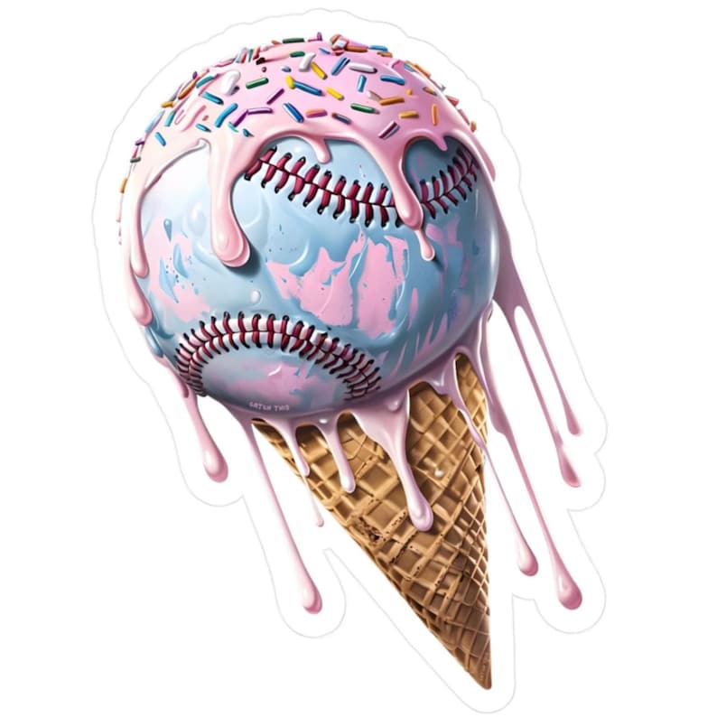 Ice Cream Drip Baseball Vinyl Decal – Sports Decor Sticker - Etsy