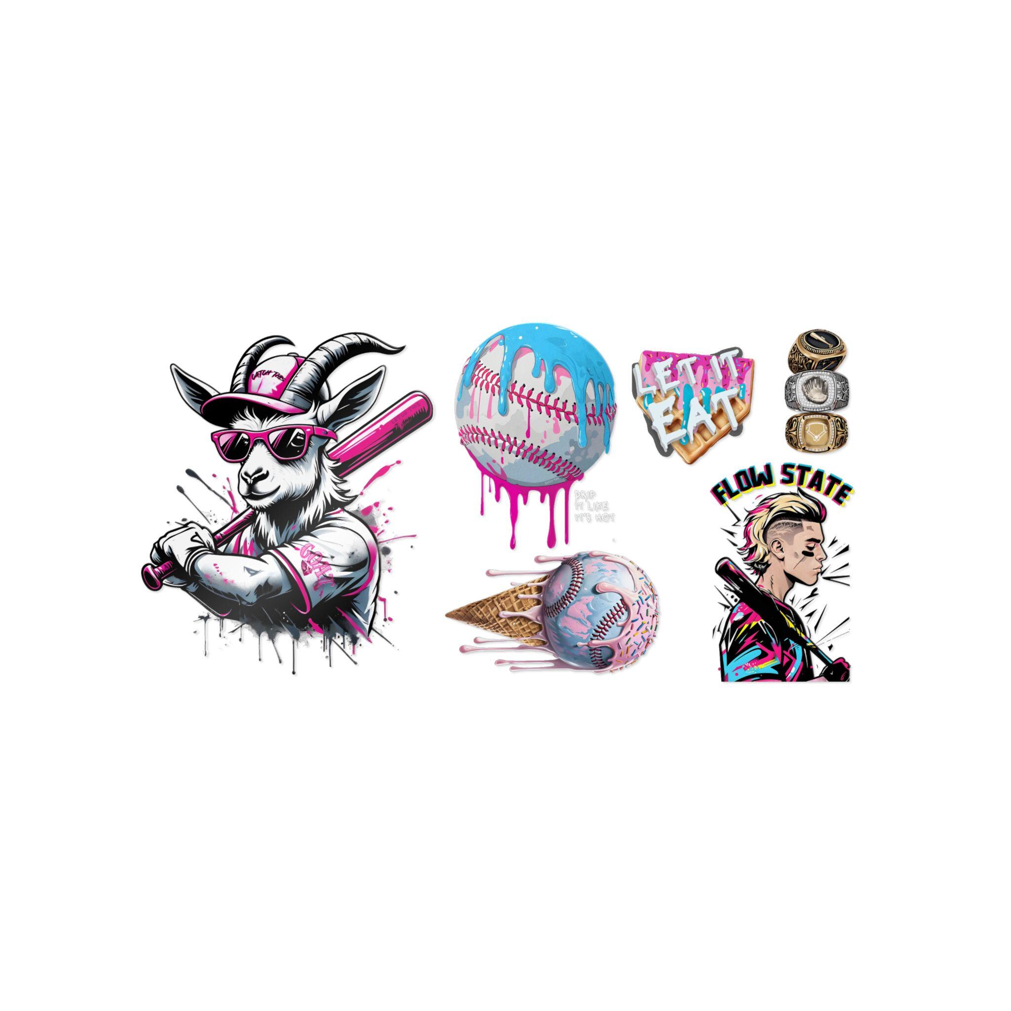 Goat Baseball Die-cut UV DTF Stickers, GOATED, Baseball Player Gift ...