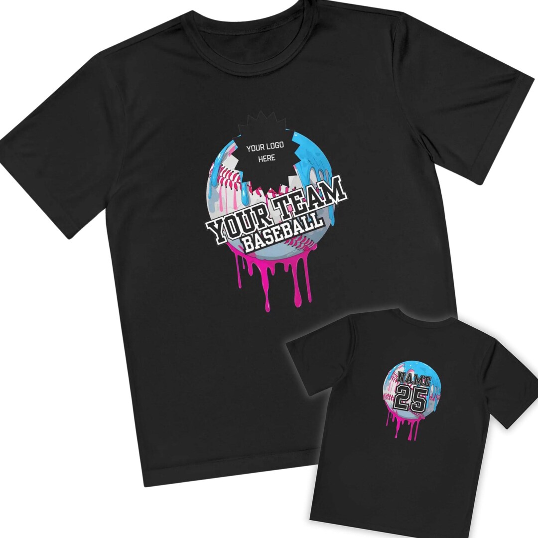 Baseball Drippy Youth Competitor Tee, Custom Team Performance Shirt ...