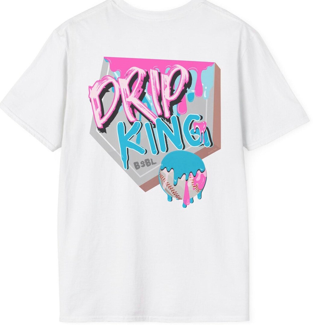 Drip King Baseball Drippy Home Plate and Baseball Pink and Blue Adult ...