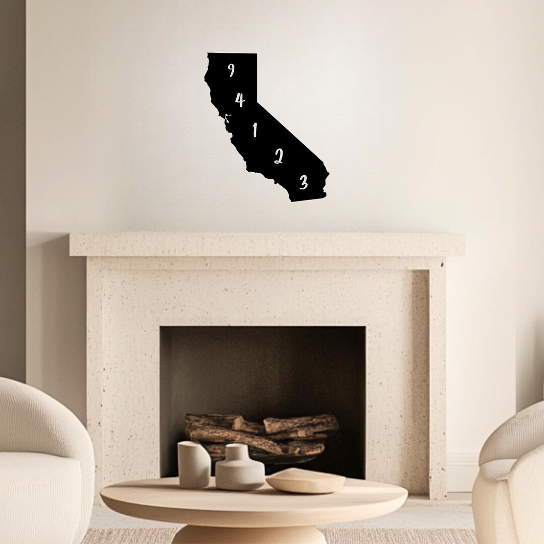 California State Zip Code Metal Wall Art, US Golden State Sign, United ...