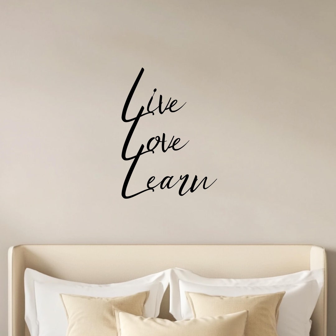 Live Love Learn Vertical Metal Wall Art, Meaningful Quote Decor, Family ...
