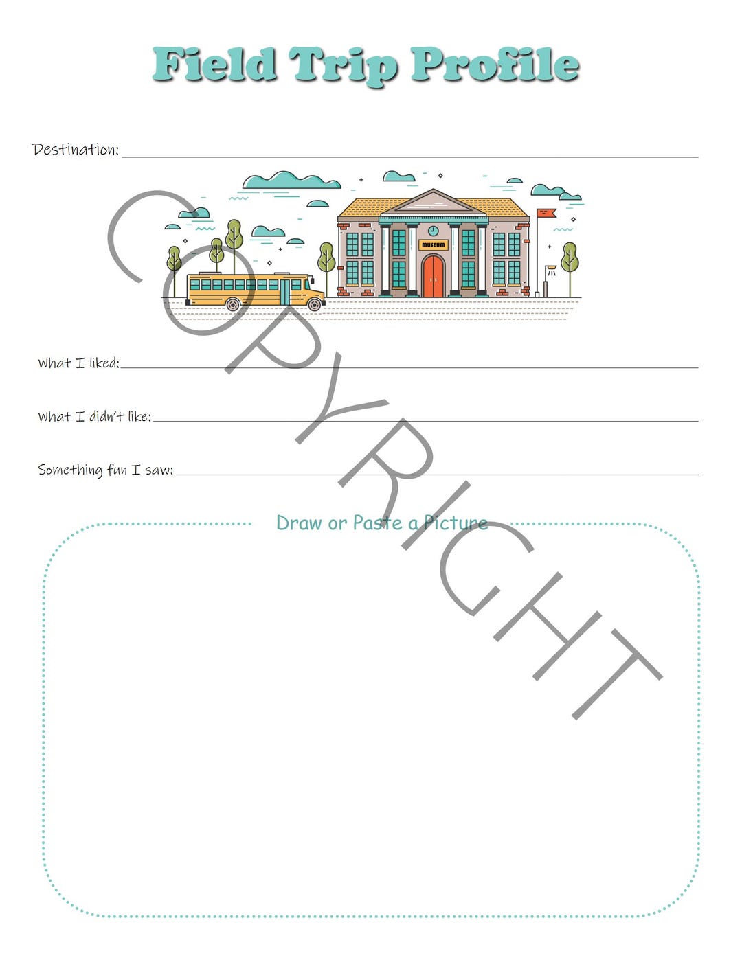 Field Trip Printable - Etsy