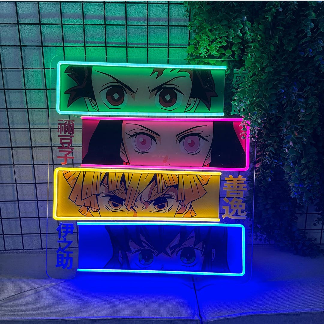 Anime Plexiglass Neon Sign – Custom Anime Neon Light | Otaku Wall Art ...