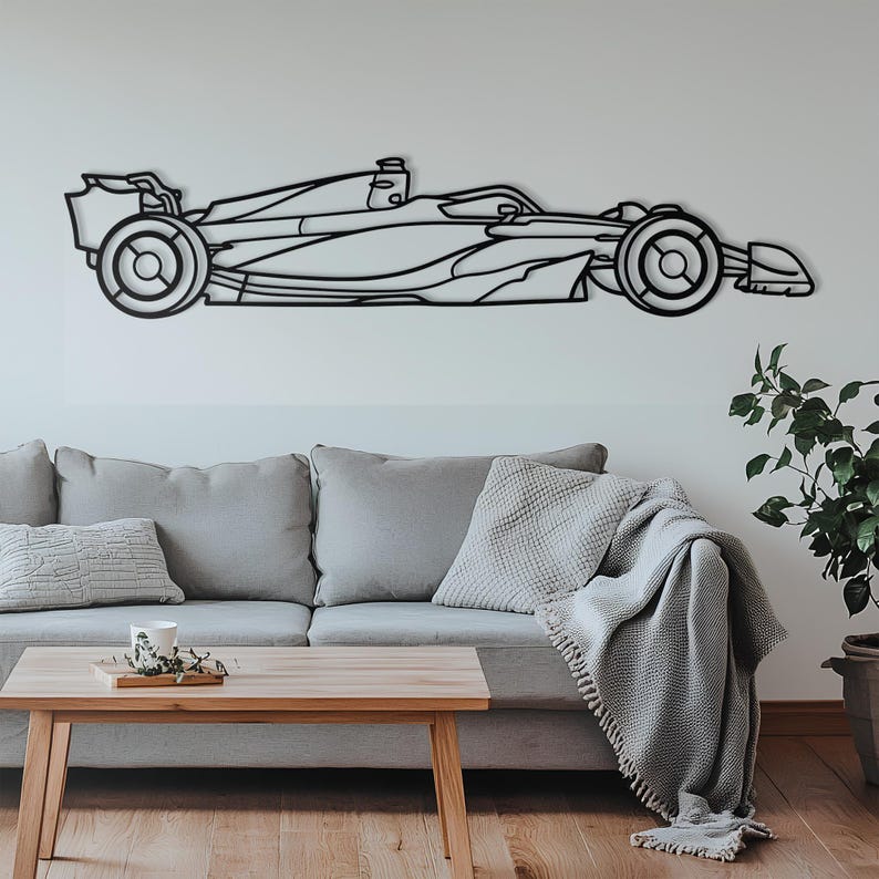 F1 Metal Wall Art, Formula 1 Race Car Silhouette, Motorsport Decor ...