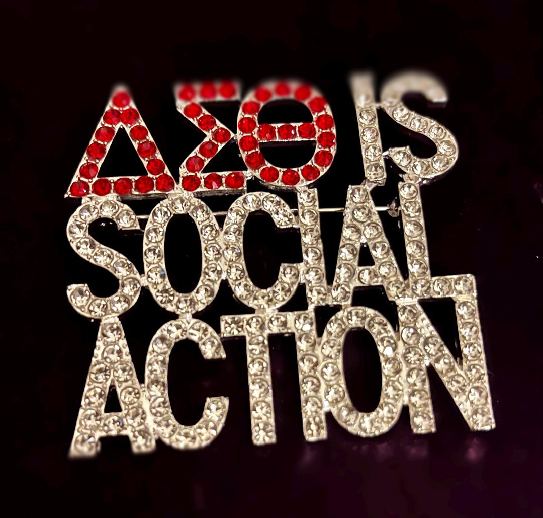 Delta Sigma Theta ‘ΔΣΘ is Social Action’ Brooch - Etsy