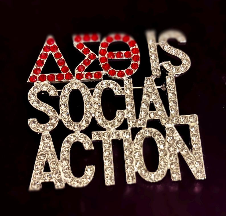 Delta Sigma Theta ‘ΔΣΘ is Social Action’ Brooch - Etsy