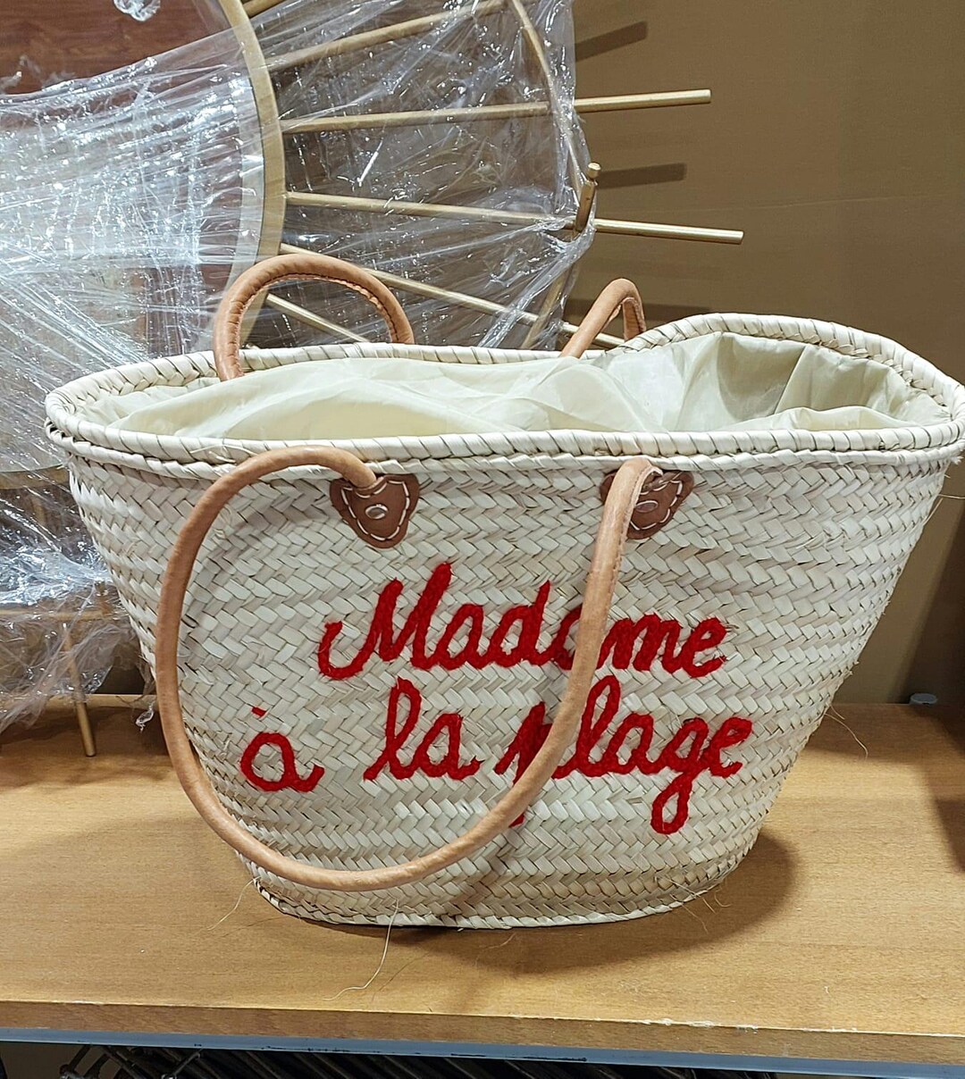 Traditional Moroccan Bag Handmade From Natural Straw and Leather Used ...