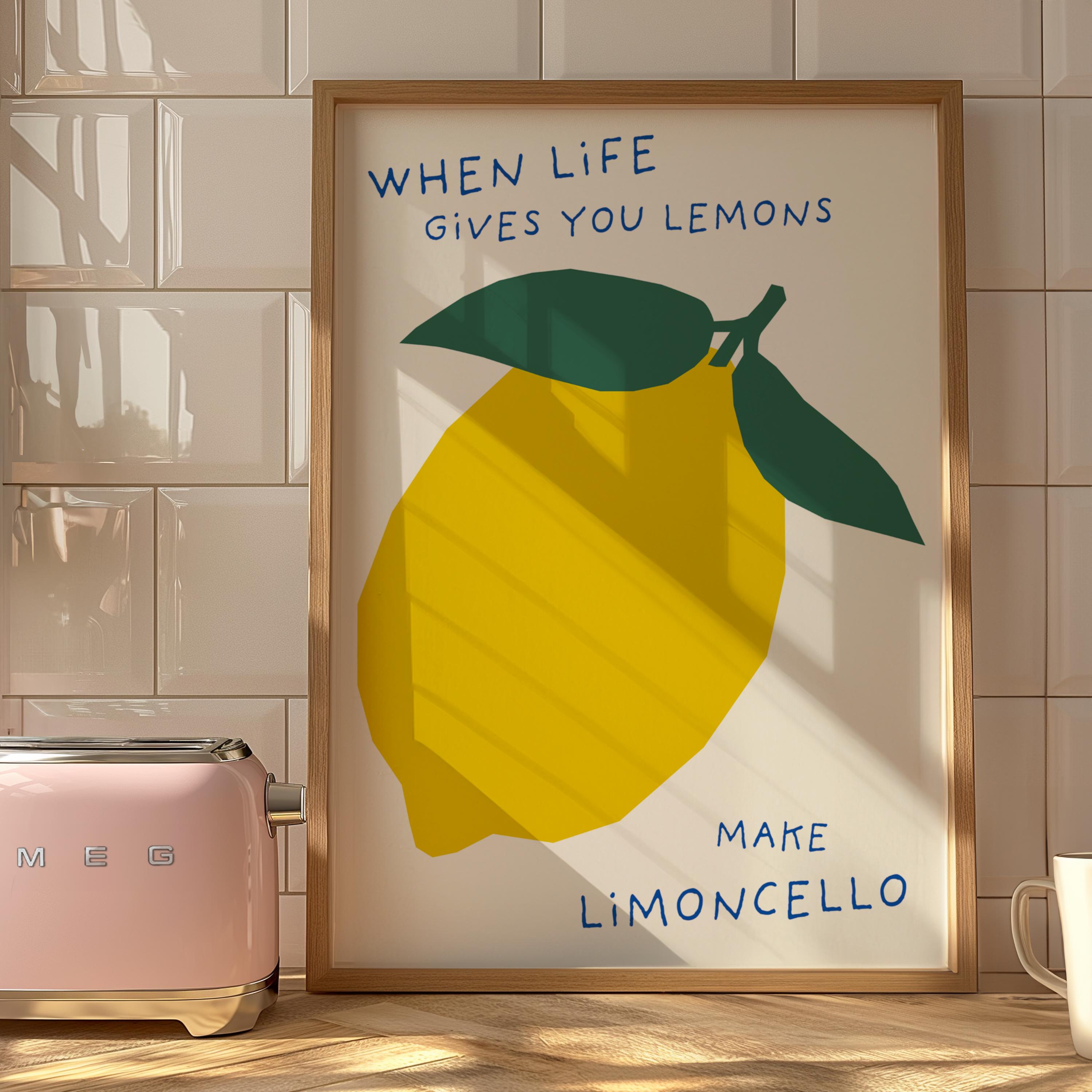 When Life Gives You Lemon Limoncello Poster Lemon Painting Aesthetic ...