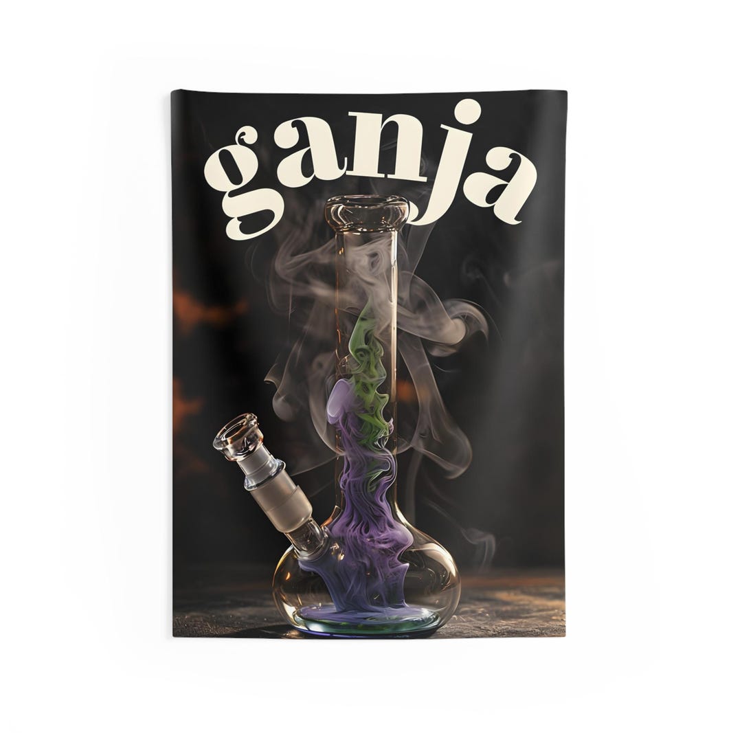 Ganja Indoor Wall Tapestry - Chill Decor, Cannabis Art, Stoner Room Vibe, Smoking Accessories ...