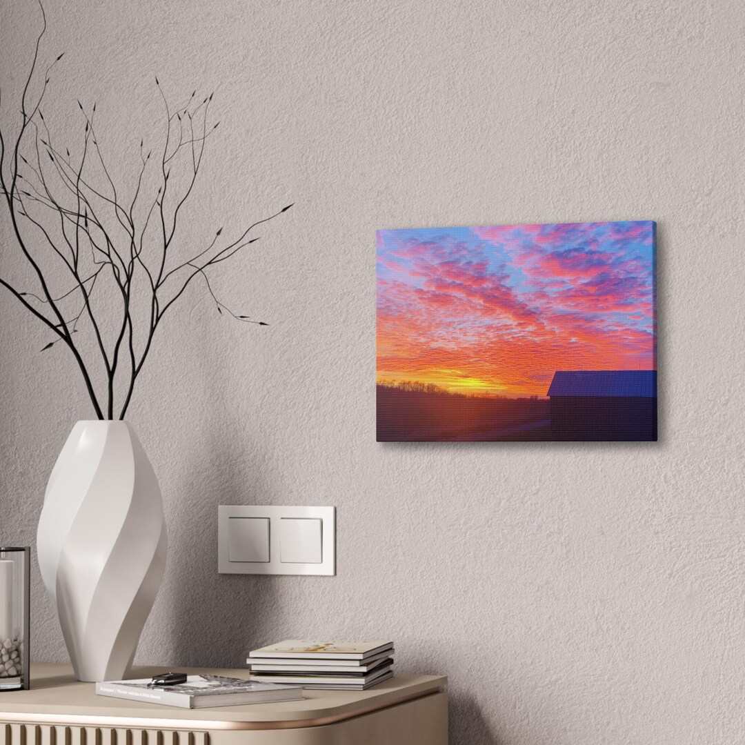 Canvas Stretched Wall Art, Sunset Wall Decor by Valor Peaks - Home ...