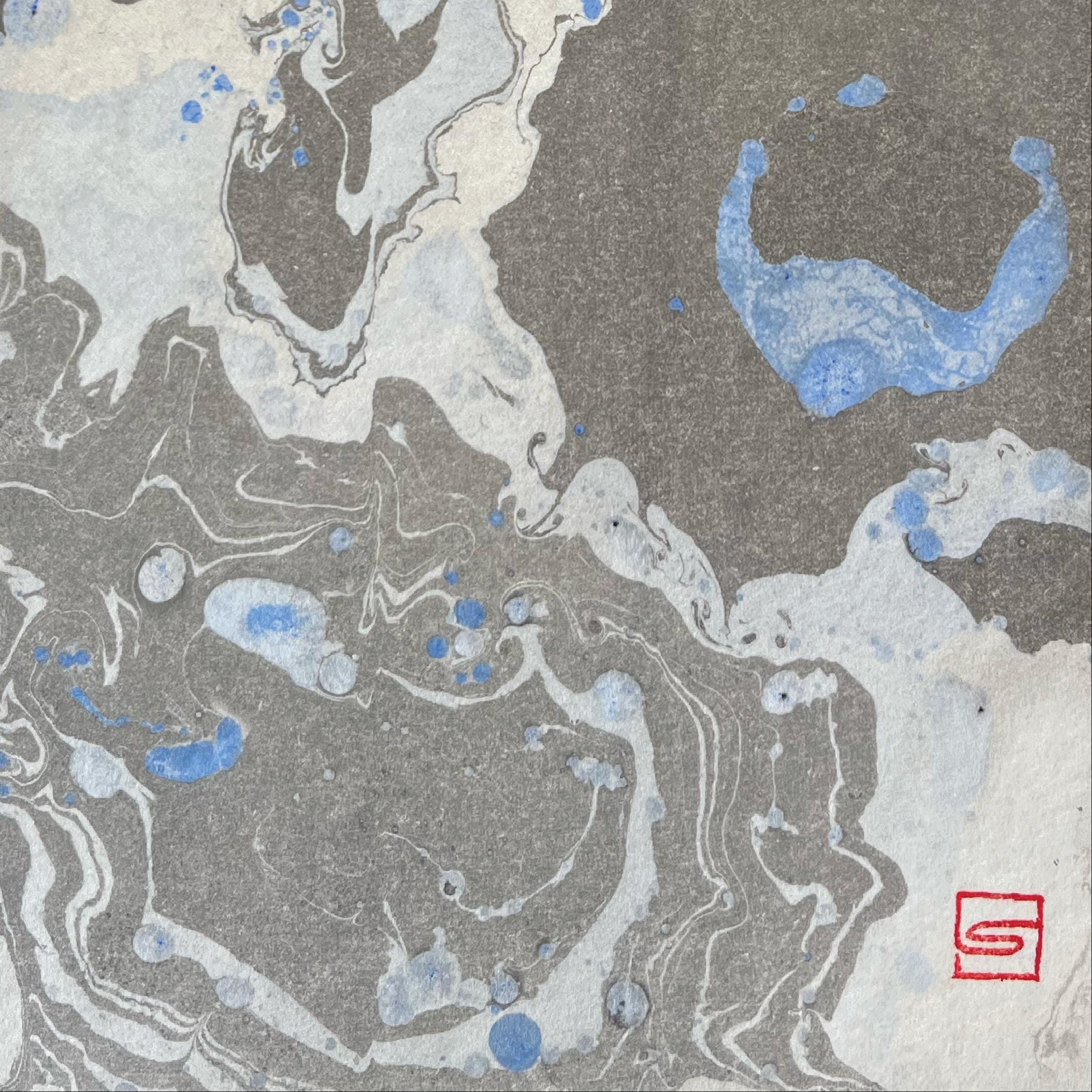 Japanese Marbled Paper - Suminagashi - Hand Made on Washi Paper ...