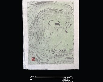 Japanese Marbled Paper - Suminagashi - Hand Made on Washi Paper ...