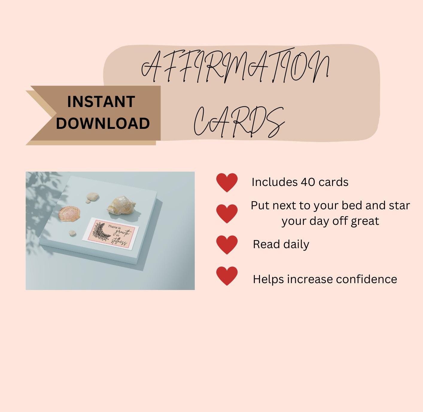 40 Cute Affirmation Cards, Printable Cards, Positive Quote Flash Cards ...