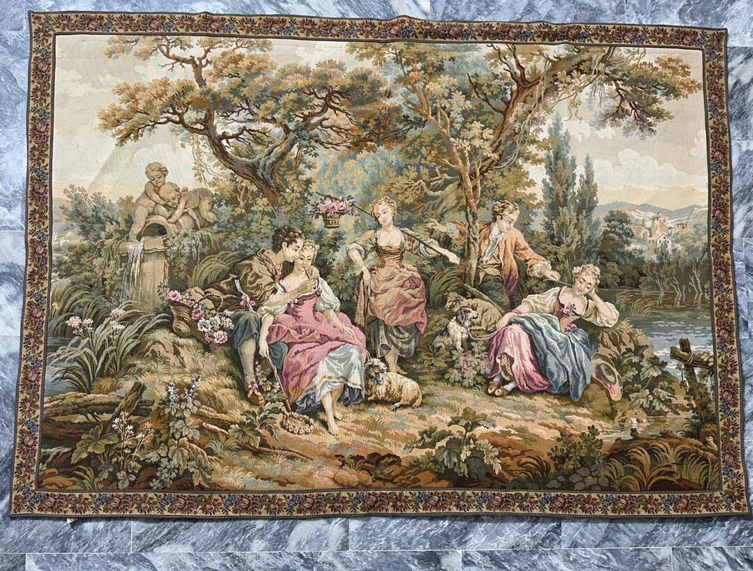 Antique French Tapestry: Victorian Wall Hanging (200 X 140 Cm) - Etsy