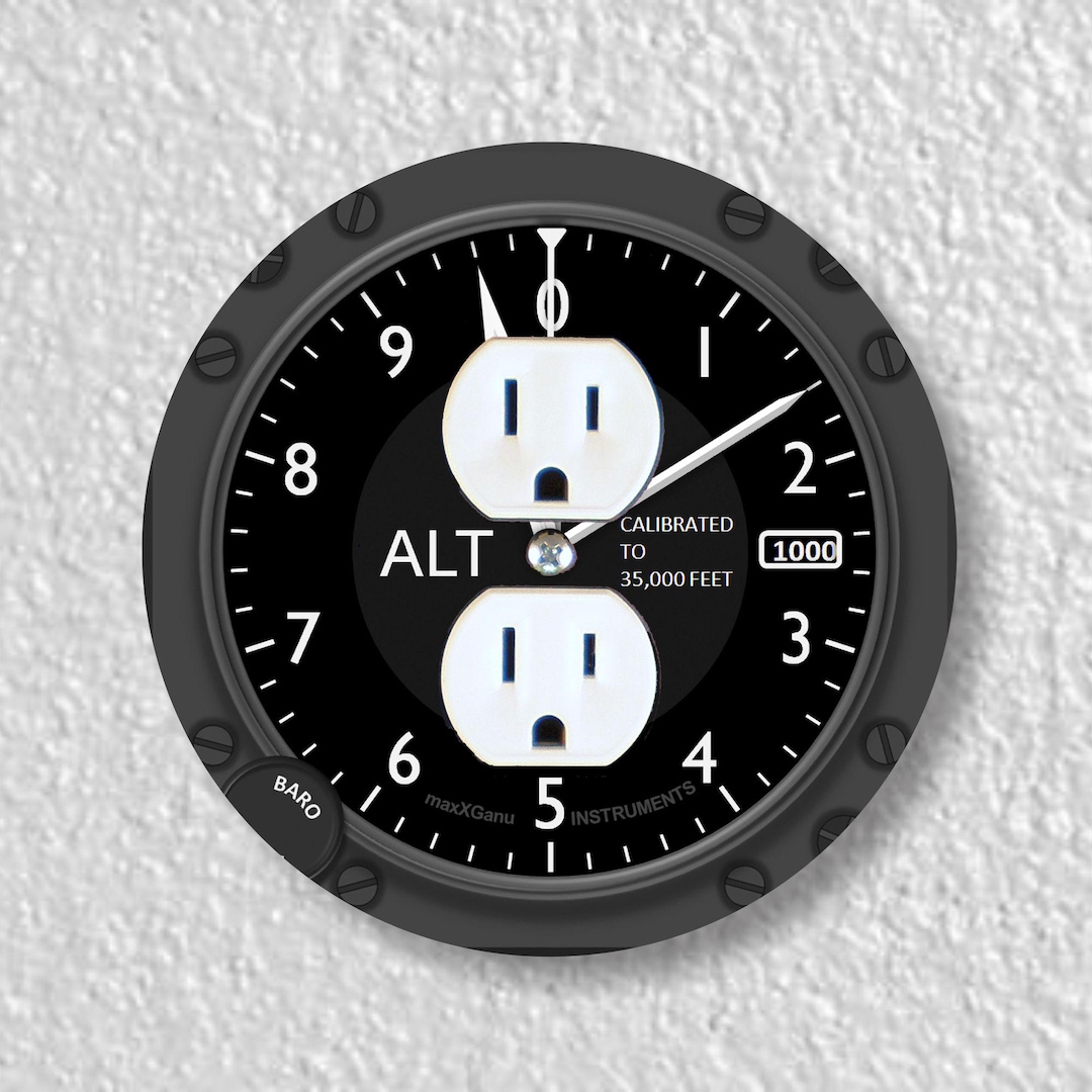 Altimeter Aviation Precision Laser Cut Duplex and Grounded Outlet Round ...