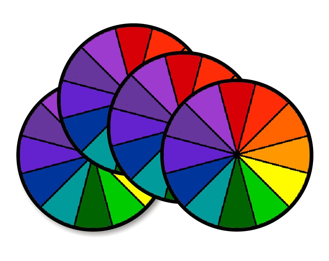 Color Wheel Round Coasters Set of 4 - Etsy