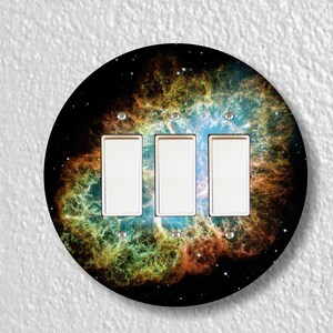 Crab Nebula Space Precision Laser Cut Toggle and Decora Rocker Round ...