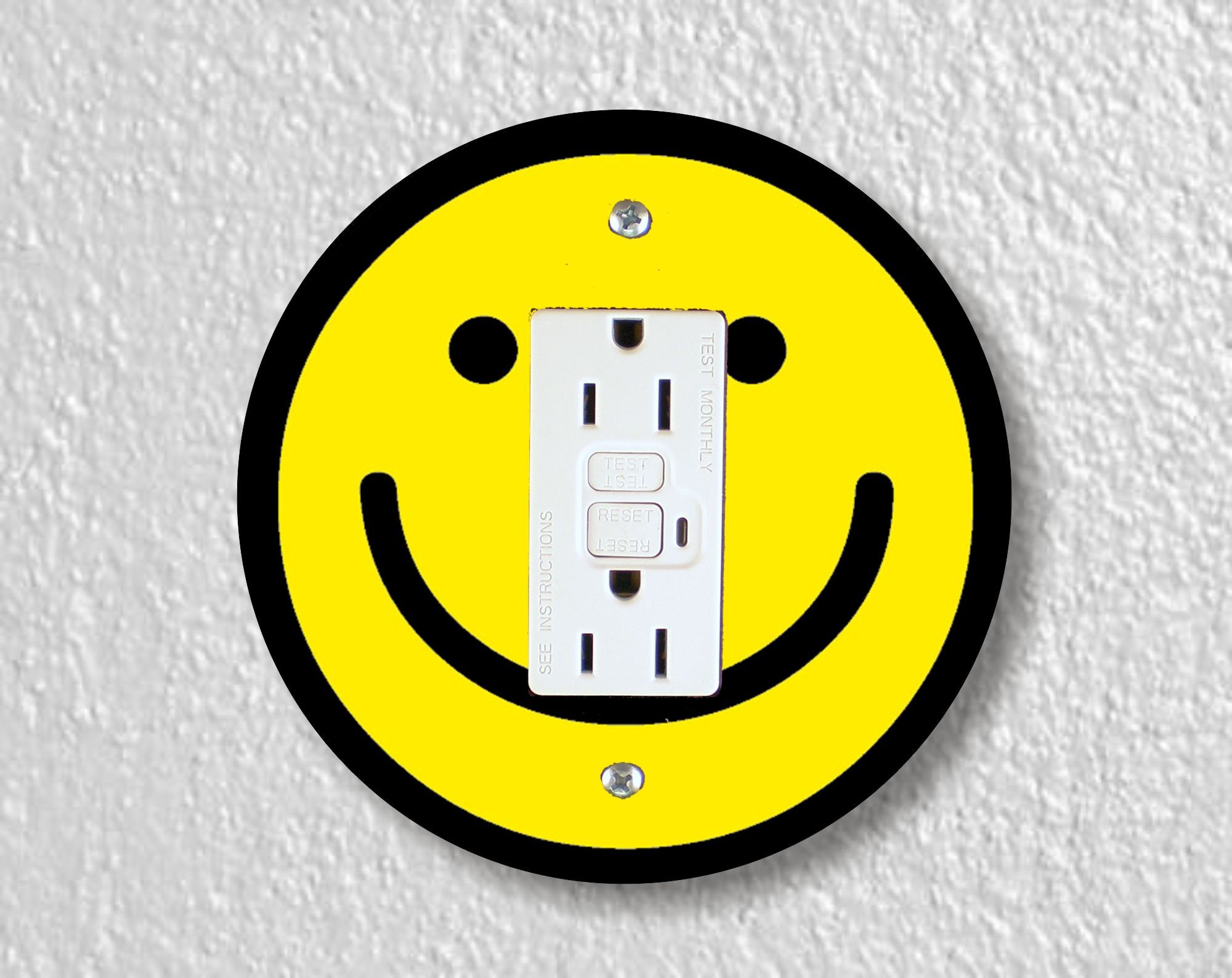Smiley Face Precision Laser Cut Duplex and Grounded Outlet | Etsy Australia