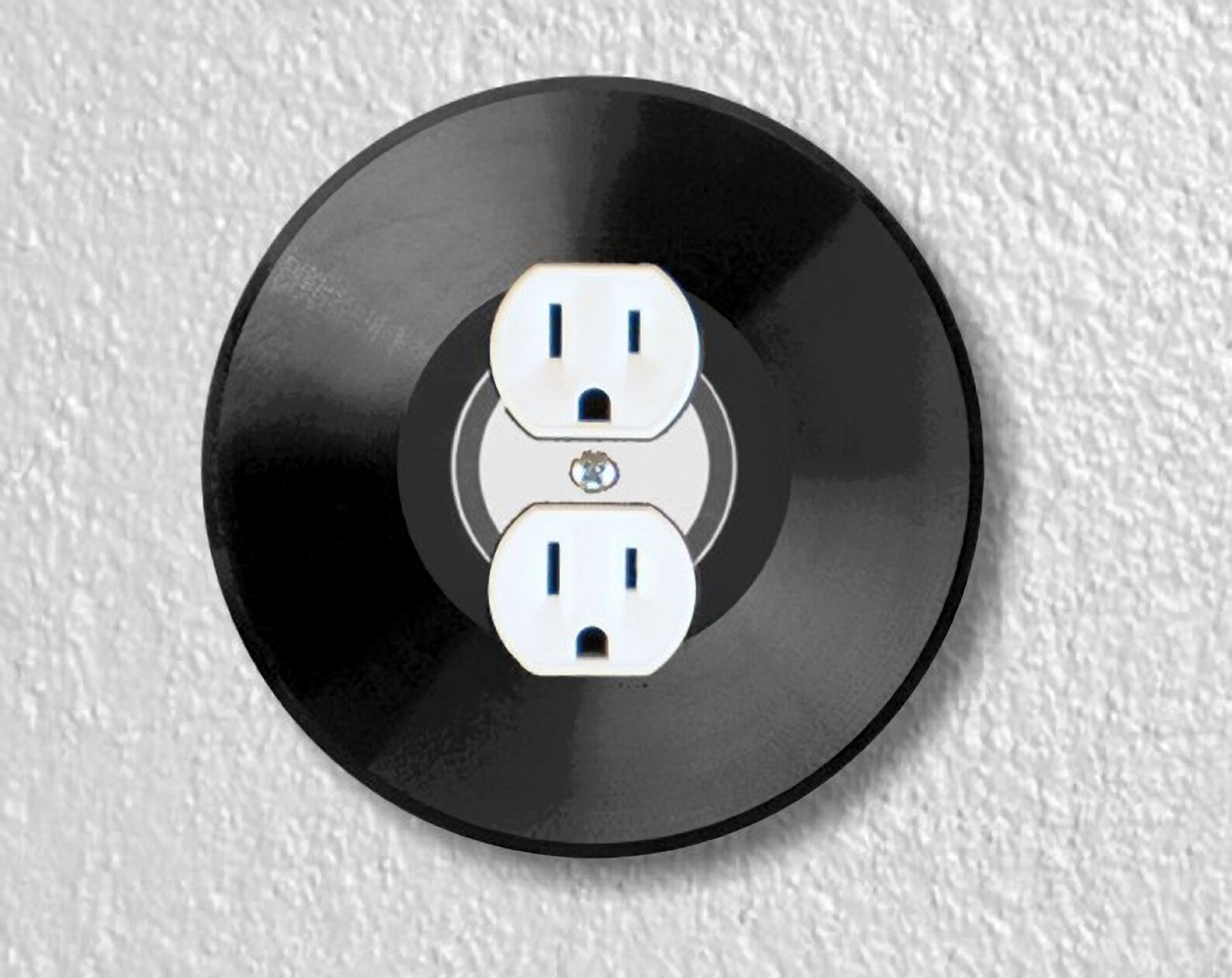 Vinyl Record Precision Laser Cut Duplex and Grounded Outlet Round Wall ...
