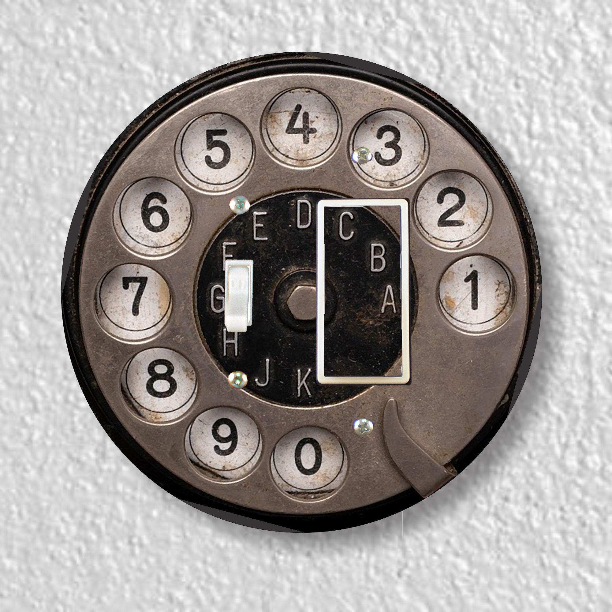 Vintage Retro Black Telephone Dial Precision Laser Cut Toggle and ...
