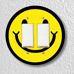 Smiling Face Precision Laser Cut Toggle and Decora Rocker Round Light ...