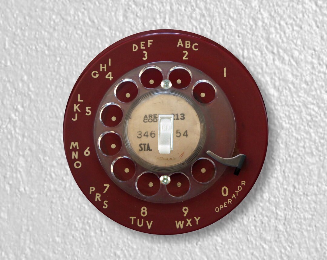 Vintage Dark Red Telephone Dial Precision Laser Cut Toggle and Decora ...