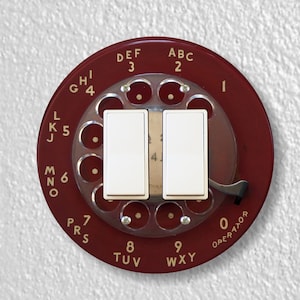 Vintage Dark Red Telephone Dial Precision Laser Cut Toggle and Decora ...