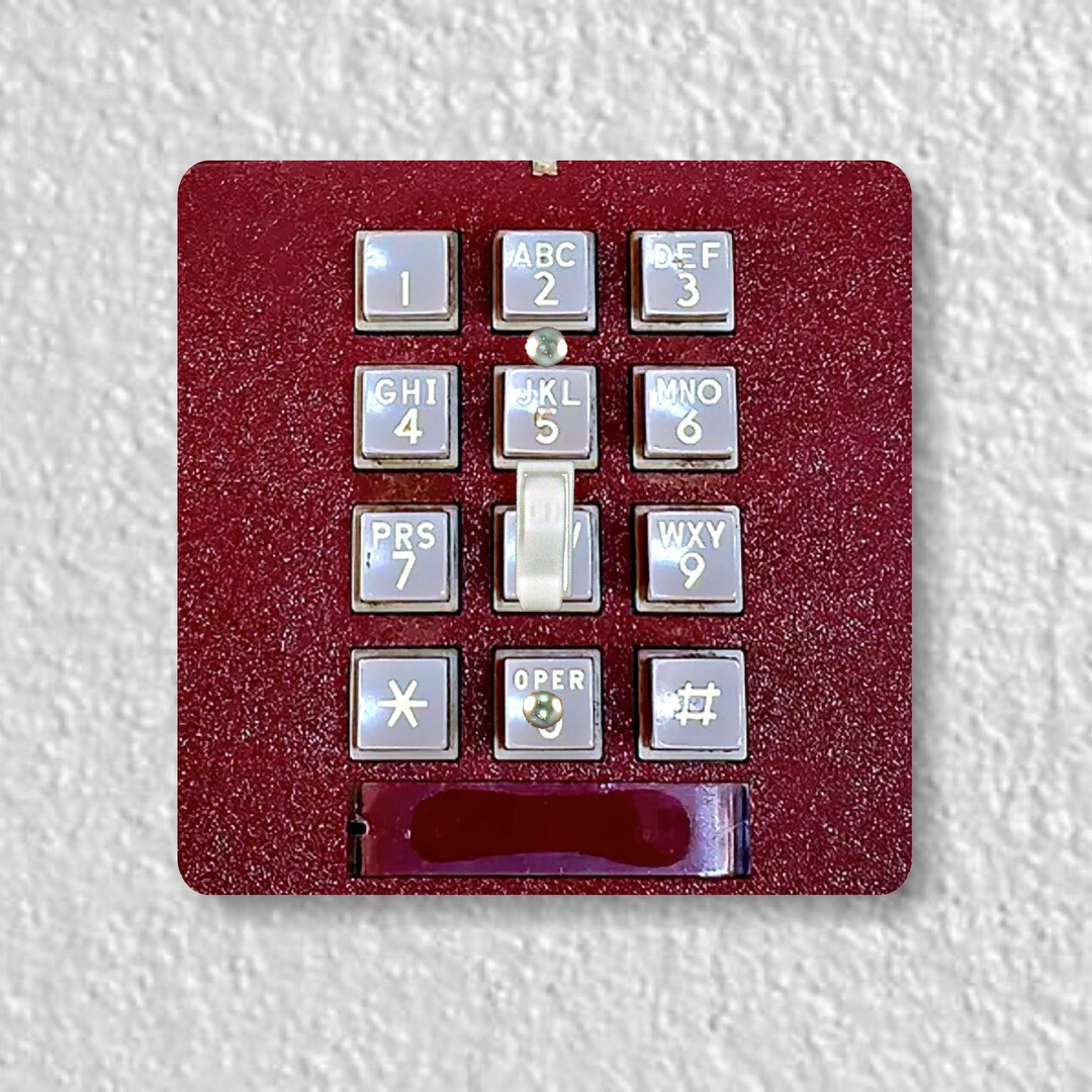 Retro Dark Red Touch Tone Telephone Push Button Panel Precision Laser ...